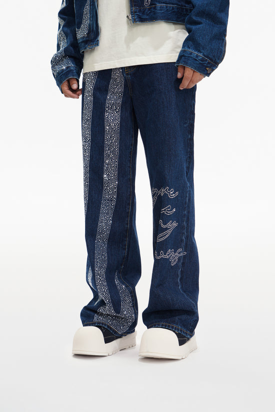 Scripted Denim Blue Baggy – Valabasas