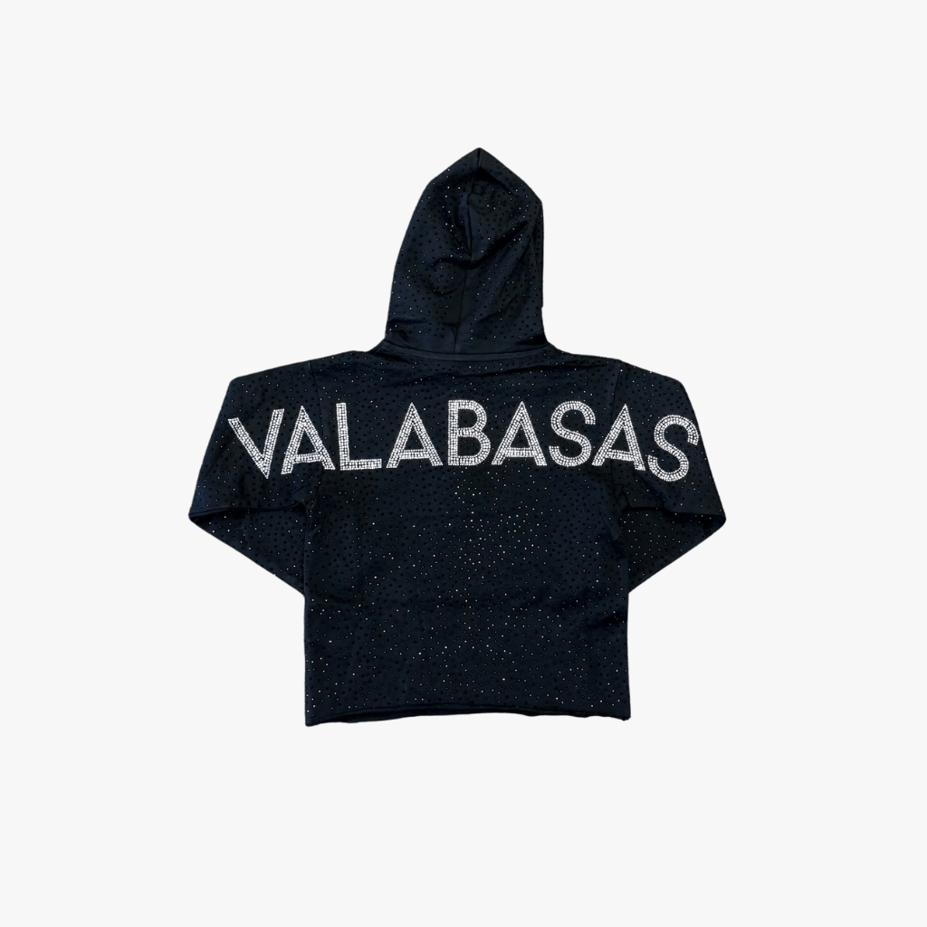 Kids Poppin Rhinestone Pullover Black – Valabasas